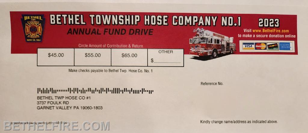 2024 Fund Drive - Bethel Fire Company